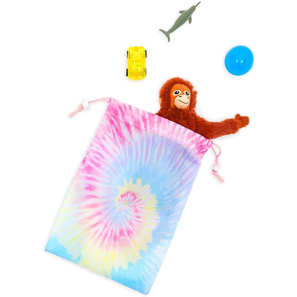 BLUE PANDA Tie Dye Party Favors, Pastel Drawstring Tote Bags for Kids (7 x 10.25 In, 20 Pack)