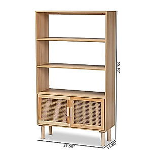 Baxton Studio Faulkner Bookcases, Beige/Natural Brown