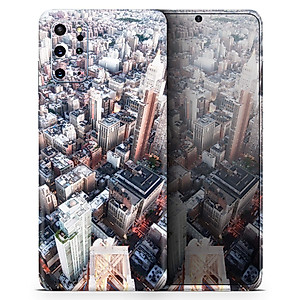 DesignSkinz Vintage Aerial Cityscape Protective Vinyl Decal Wrap Skin Cover Compatible with The Samsung Galaxy S20 (Screen Trim & Back Glass Skin)
