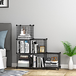 FUNLAX Shelf, 6 Cube Storage, Metal Closet Organizer, Bathroom Book Shelf, 22 lbs Capacity per Cube