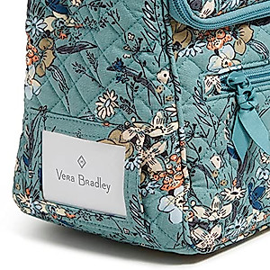 Vera Bradley Women's Cotton Crossbody Lunch Tote, Sunlit Garden Sage - Recycled Cotton, One Size
