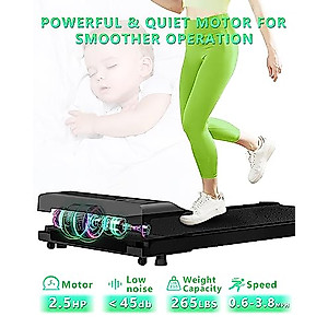 Walking Pad Treadmill, 2 in 1 Under Desk Treadmill with Remote Control, Compact Mini Treadmill in LCD Display, Installation-Free Jogging Machine for Home/Office.D1-Black…