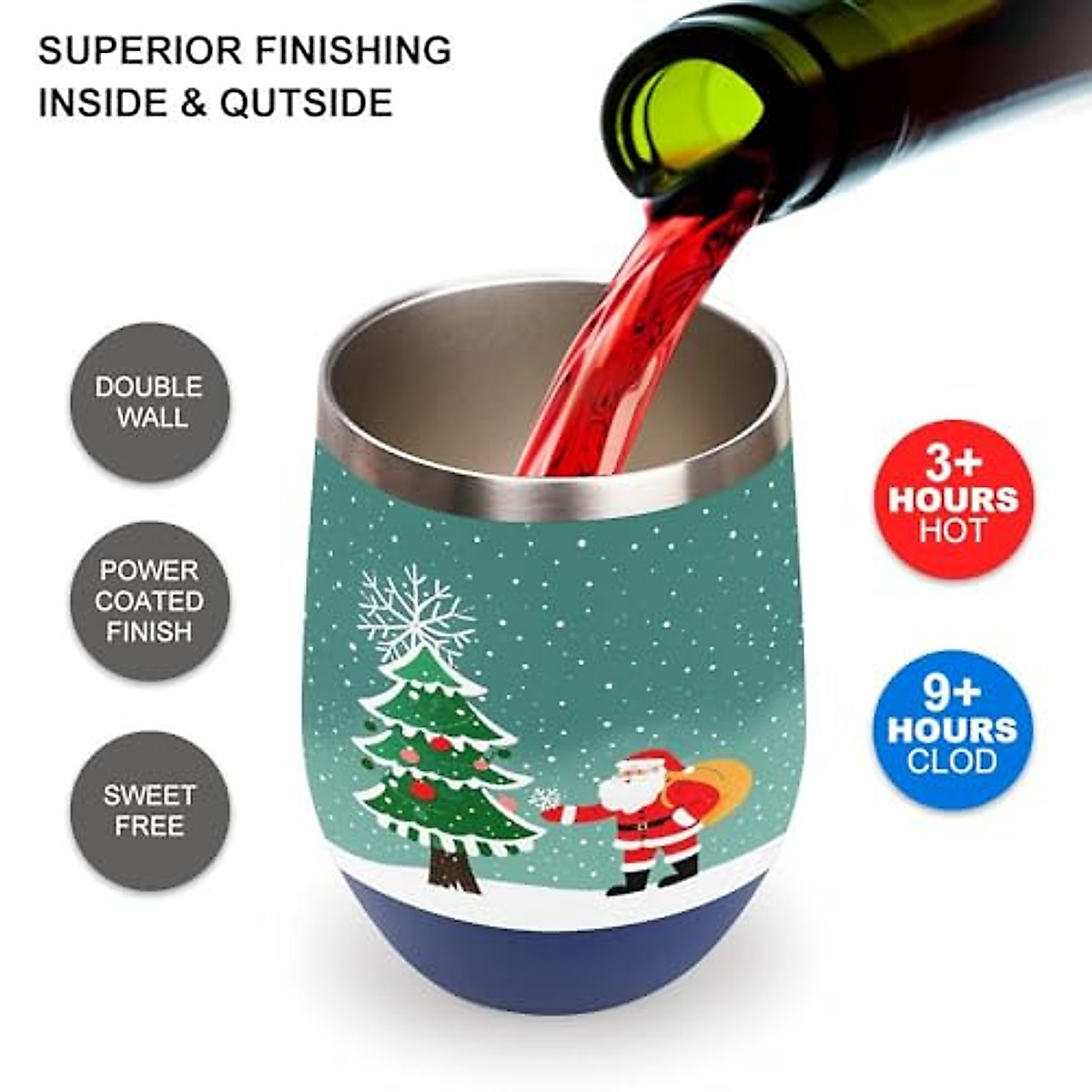 OPTKSNCU 304 Stainless Steel Insulated Cup with Lid, Catch A Snowflake Print Durable, And Easy to Clean – Ideal for Home, Office, And Gift Giving