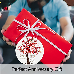 10th Anniversary Ornament, Gifts for 10th Wedding Anniversary, 10 Year Anniversary Valentines Gifts for Couples,Her,Him, 2.9" Ceramic 10 Year Anniversary Christmas Ornaments 2024