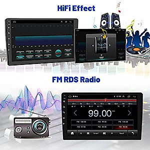 Double Din Android 11 Car Stereo Wireless Apple Carplay Android Auto【2G+32G】 Hikity 10.1 Inch Touch Screen Car Audio Receiver Bluetooth FM Radio GPS Navigation WiFi HiFi IPS Display + Backup Camera