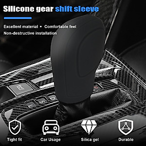 AICEL 2 Pcs Car Gear Shift Knob Cover, Elastic Silicone Car Automatic Shift Protector Cover, Universal Anti-Slip Auto Knob Gear Stick Protector for Men Women, Vehicle Accessories