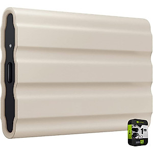 SAMSUNG MU-PE1T0K/AM T7 Shield Portable Solid State Drive 1TB 2022 Beige Bundle with 1 YR CPS Enhanced Protection Pack