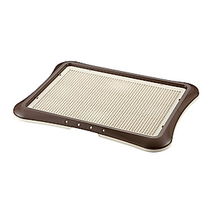 Richell Paw Trax Mesh Training Tray, Brown 25.2 x 18.9 x 1.6" | Richell Paw Trax Mesh Training Tray: Puppy Potty Pad Holder for Indoor Use, Anti-Chewing and Tearing, Ideal for Potty Training Puppies