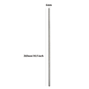 Reusable Metal Straw 50Pcs In Bulk.265mm Reusable Stainless Steel Straight Straws.NiceCaTeLe Drinking Straws Wholesale for 30 oz & 20 oz Tumblers Yeti Water Bottle(10.5" - Silver, 50pcs - Straight)