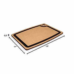 Epicurean Gourmet Series Cutting Board with Juice Groove, 14.5-Inch by 11.25-Inch, Natural/Slate
