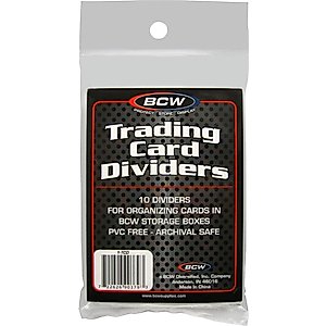 BCW Card Dividers | 10 Packs of Trading Card Divider Cards (100 Dividers Total) | Card Dividers for Storage Boxes | Card Sorter Tabs | Plastic Dividers for Trading Card Storage with Write-On Tabs