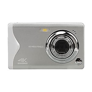 HD Digital Camera, 3.0in LCD, 48MP, 4K Video, 16X Zoom, Anti Shake, Beauty Mode, Portable with Fill Light for Teens Kids Beginners (White)