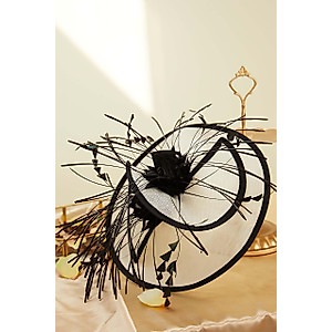 BABEYOND Fascinator Hat Feather Fascinators Hair Clip Kentucky Tea Party Derby Hat Fascinator for Bridal Wedding Party