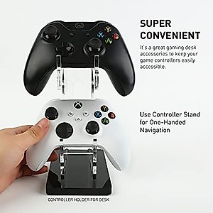 OAPRIRE Universal Dual Controller Holder for PS4 PS5 Xbox ONE Switch, Controller Stand Gaming Accessories, Build Your Game Fortresses (Crystal Black)