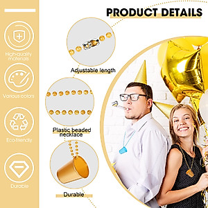 48 Pieces Shot Glass on Necklace Plastic Shot Necklace Cup Bachelorette Shot Glass Necklace Beaded Bride and Groom Supplies for Birthday Wedding Festival Parade Party Favor, 8 Colors