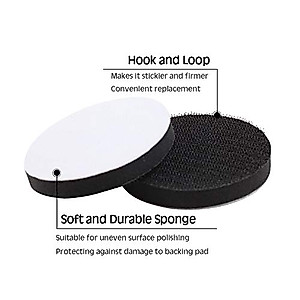 SPEEDWOX 3 Inch Soft Foam Layer Buffering Pad 5 Pack Hook and Loop Soft Sponge Cushion Buffer Pad
