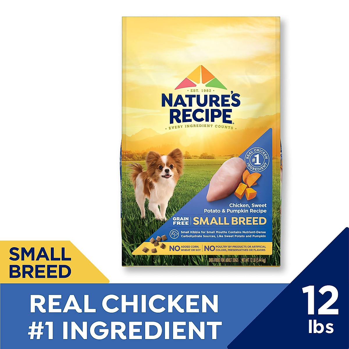 Nature Reciipe Small Breed Grain Free Chicken, Sweet Potato & Pumpkin Recipe, Dry Dog Food, Complete and Balanced Nutrition, 12 lb.