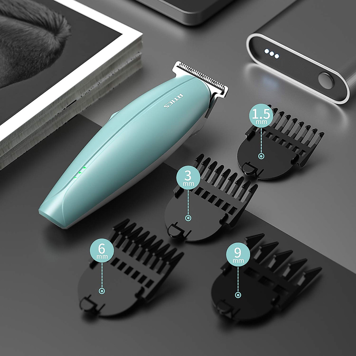 RTICS Hair Clippers for Slicked Hair, Cordless Rechargeable Safety Ceramic Blade Hair Trimmer, Low Noise Restoring Ancient Design Haircut Machine Kit for Men