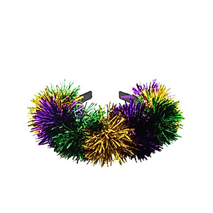 Mardi Gras Spot Purple, Green, and Gold Pom Pom Headband (Each)