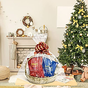 Morepack Large Cellophane Bags for Gift basket 30x30 Inches Clear Basket Bags 10Pieces