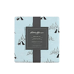 Eddie Bauer - Queen Sheets, Cotton Flannel Bedding Set, Brushed For Extra Softness, Cozy Home Decor (Dog Friends, Queen)
