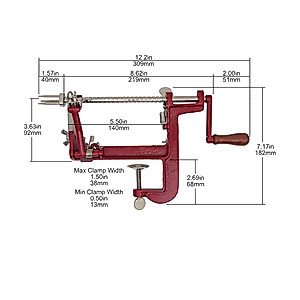 Johnny Apple Peeler, Heavy Duty Cast Iron Peeler with Stainless Steel Corer Slicer and Peeler Blades and a Strong Clamp Base, Apple Pie or Apple Crisp Maker