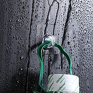 CQCZB Transparent Self-Adhesive Hook Wall Hook, Suitable for Bathroom,Kitchen Home Office Stainless Steel Wall,WaterproofPunch-freeNail-freeStickyHookPlasticMulti-Purpose (B---20PCS)