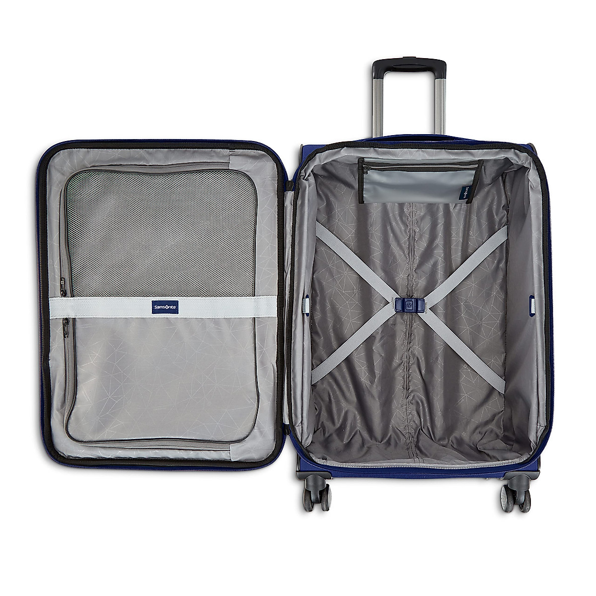 Samsonite Ascella 3.0 Softside Expandable Luggage with Spinners, Sapphire Blue, 2PC SET (Carry-on/Medium)