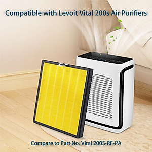 Vital 200S Absorber Air Purifier Replacement Filter Compatible with LEVOIT Vital 200S Air Purifiers, 3-in-1 H13 Grade True HEPA Filter Replacement