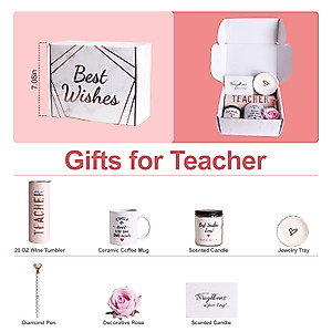 7 PCS Teacher Appreciation Gifts,Teacher Gift for Women Men,Best Teachers Gift from Students,Gift Basket Box for New Teachers,Thanksgiving,Christmas Gifts