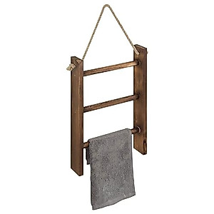 Generic Wood Towel Racks Wood Shelf Wall Mount Bathroom Decor Towel Bars Modern with Rope Rustic for Bathroom Farmhouse Kitchen Room, 40cmx26cmx5.5cm