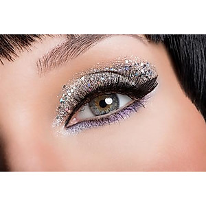 CAI BEAUTY NYC Silver Glitter Bag Gel for Face, Body and Hair 90ml 3.04oz Holographic Cosmetic Grade Glamour Chunky Glitter Makeup | Festival, Rave, Halloween, Concert Accessories for Women