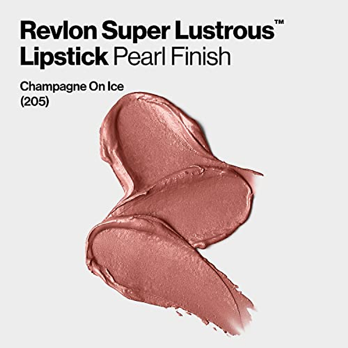Revlon Super Lustrous Lipstick, High Impact Lipcolor with Moisturizing Creamy Formula, Infused with Vitamin E and Avocado Oil in Nude / Brown Pearl, Champagne on Ice (205)