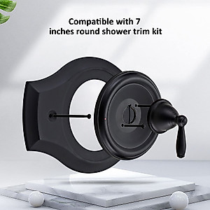 Renovation Shower Cover Plate for 2-Handle or 3-Handle to 1-Handle Shower Updates, Matte Black