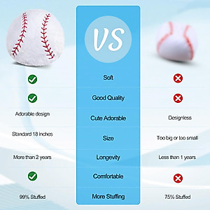 Baseball Pillow Boys Sports Room: Soft Softball Throw Plush Gifts - Play Stuff Ball Toys Decor Age 8-12