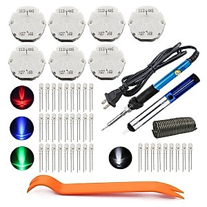 Zinger Instrument Cluster Gauge Stepper Motor Repair Kit X27 168 Fits 03-06 GM Chevy Silverados Tahoes Yukons(7Motors+36Led Light Bulbs+Soldering Iron+Solder Sucker+Remove Tool+Flux Rosin Core Solder)