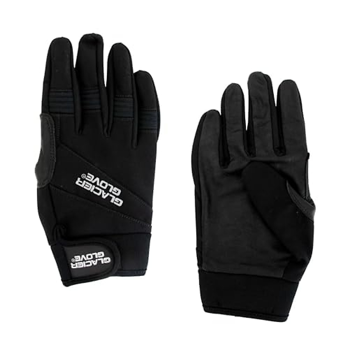 Glacier Glove Unisex Guide Water-Resistant Lightweight Breathable Flexible Adjustable Durable Genuine Leather Palm Hunting Shooting Fishing Safety Glove, Black, Large