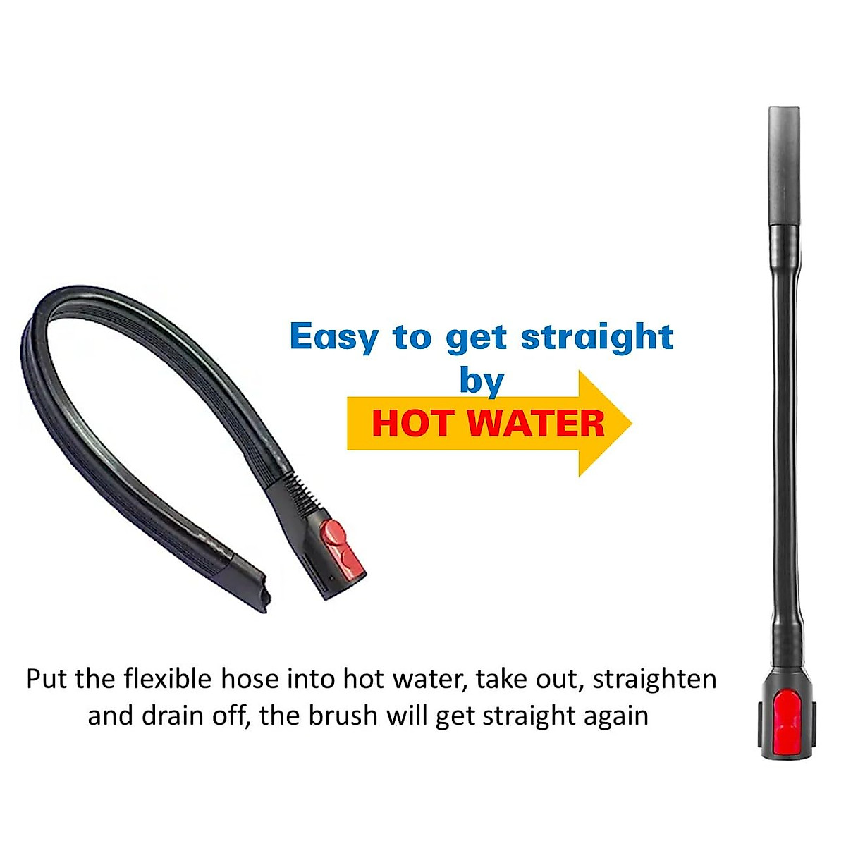 Flexible Crevice Tool for Dyson V7 V8 V10 V11 V15 Cordless Vacuum - Vacuum Attachment for Dryer Vent, Car Detailing and Corners Cleaning - Dryer Vent Cleaner Kit