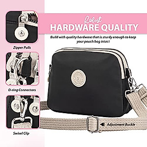 Katloo Cross Body Bag Clutch Purses for Women Designer Handbags Ladies Wrist Wallets Small Satchel with Canvas Shoulder/Wrist Strap (Black)