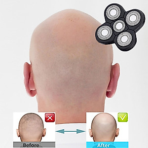 Electric Shaver Replacement Head 8 Heads for Bald Men Wet and Dry Compatible Waterproof 8D Upgrade Replacement Blades