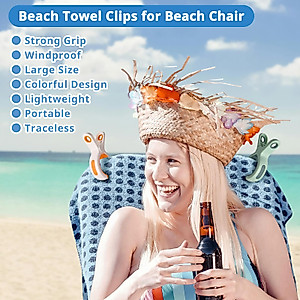 Sanyeyufeng Beach Towel Clips for Beach Chair 10 Packs Towel Clips for Chairs Cruise Pool, Large Strong Clothes Clips Keep Towel from Blowing Away, Beach Cruise Essentials Must Haves (White+Green)