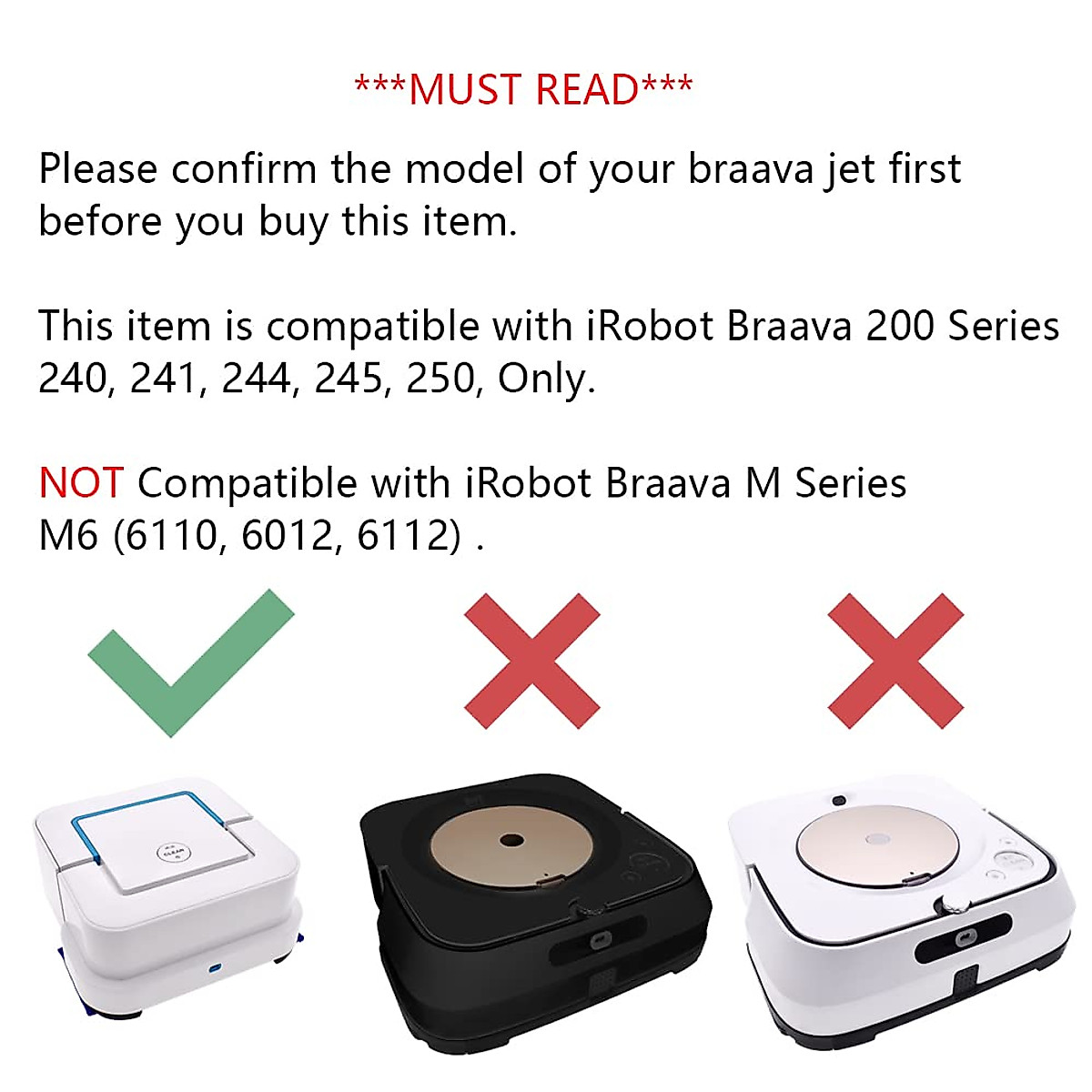 Neutop Replacement Washable & Reusable Wet Mopping Pad Compatible with iRobot Braava Jet 240, 241, 244, 245, 250 Robot Mops, Blue, 6-Pack.