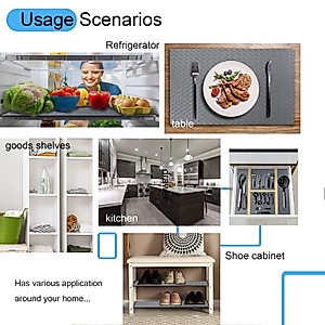 FEXIA Shelf Liner for Kitchen Cabinets, 17.5 Inch x 20 FT(240 Inch) Non Adhesive Cabinet Liner, Drawer Liners, Refrigerator Liners, Washable Oil-Proof Fridge Pads Shelves Drawer (Gray)