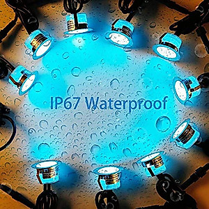 Lixada Recessed LED Deck Light 16 RGBW Colors/4 Lighting Modes Remote Control IP67 Waterproof LED in Ground Lights for Outdoor Yard Garden Stair Patio Pool Deck Kitchen -10Pack - RGBW Colors (30mm)