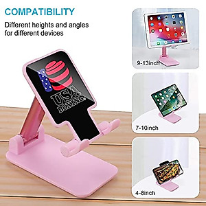 USA Boxing Foldable Desktop Cell Phone Holder Portable Adjustable Stand for Travel Desk Accessories