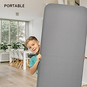 DECOLAB Standing Room Divider 29”x65” Portable Self Freestanding Partition for Classroom, Office, Studio Webcam Background, Sound Absorption Privacy Screen Separator (Steel)