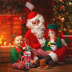 6PCS Christmas Straw Cover Cap for Stanley Cup, Silicone Straw Topper for Stanley 30&40 Oz Tumbler with Handle, 10mm Drinking Straw Tip Covers for Christmas Gifts. (Color 1)