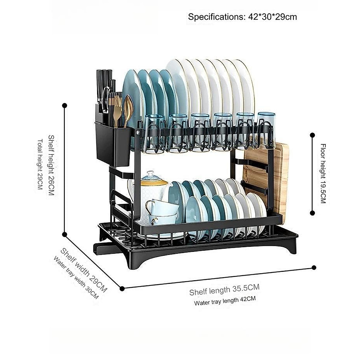 Dish Drying Rack, Removable Large Capacity Dish Drain Storage Rack, Stainless Steel Large Capacity Dish Drain Rack, Stainless Steel Drying Rack for Kitchen(White)