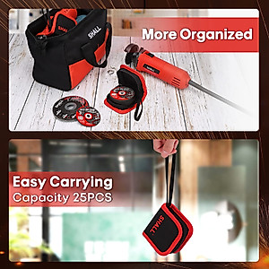 SHALL 25-Pack Cut Off Wheels 3” x 3/8” x 3/64” - Ultra Thin Cutting Wheel with Pouch for Angle Grinder & Cut-Off Tools - Fast Cutting Disc for INOX, Steel, Iron, Non-Ferrous Metal & PVC