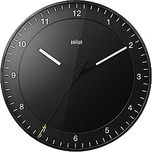 Braun Classic Mixed Analogue Wall Clock Home Gift Bundle with Silent Sweep Movement, Easy to Read, 30cm Diameter in Black + White, Model BC17B, BC17W (2 Pack)